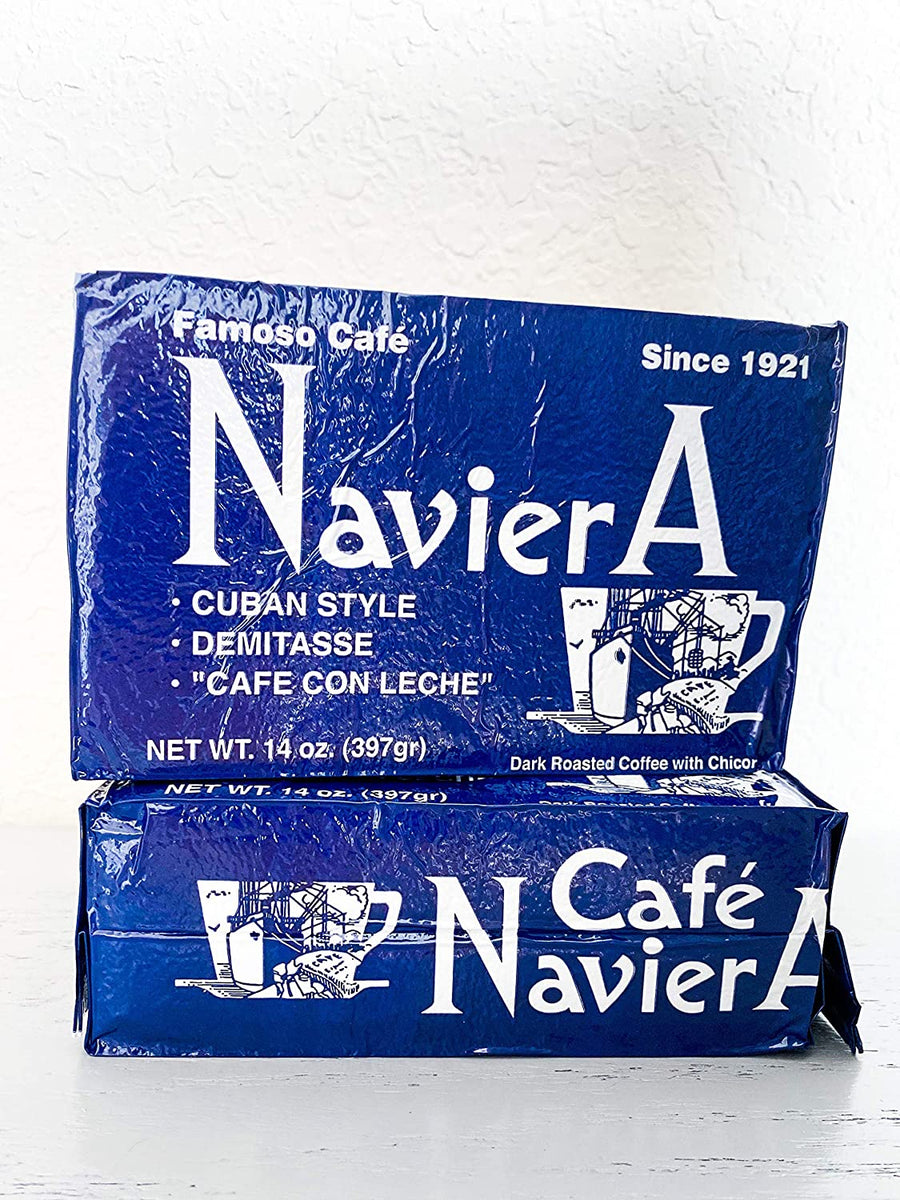 Naviera Cuban Style Dark Roasted Coffee with Chicory- Two pack (2 x 14 ...